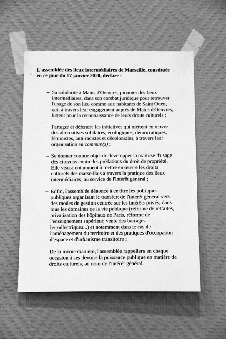 Déclaration de constitution de l’Assemblée des Lieux Intermédiaires et ...